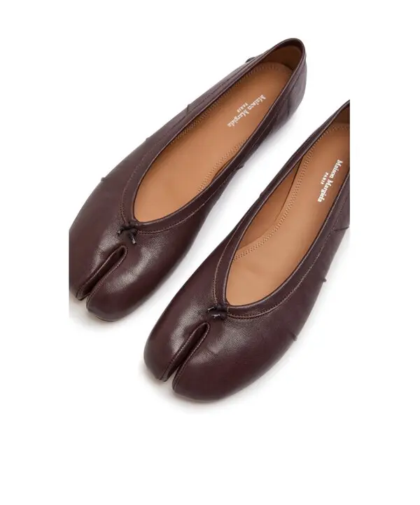 MAISON MARGIELA Solid Colour Leather Ballet Flats