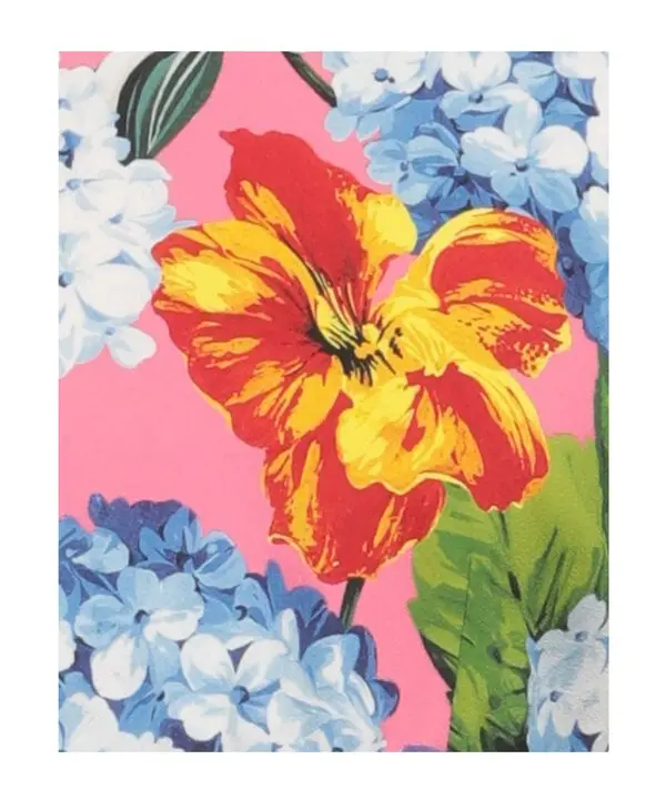 Dolce & Gabbana Floral Print Long Sleeve Cropped Top