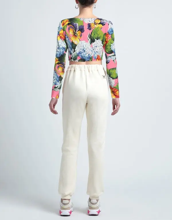 Dolce & Gabbana Floral Print Long Sleeve Cropped Top