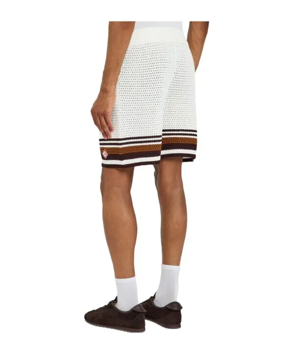 Casablanca Pure Cotton Striped Knit Shorts