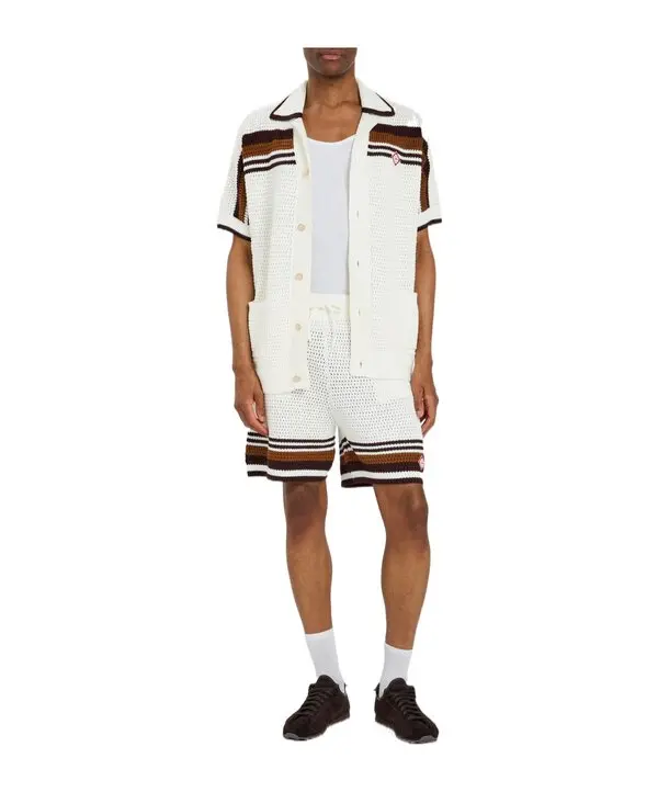 Casablanca Pure Cotton Striped Knit Shorts