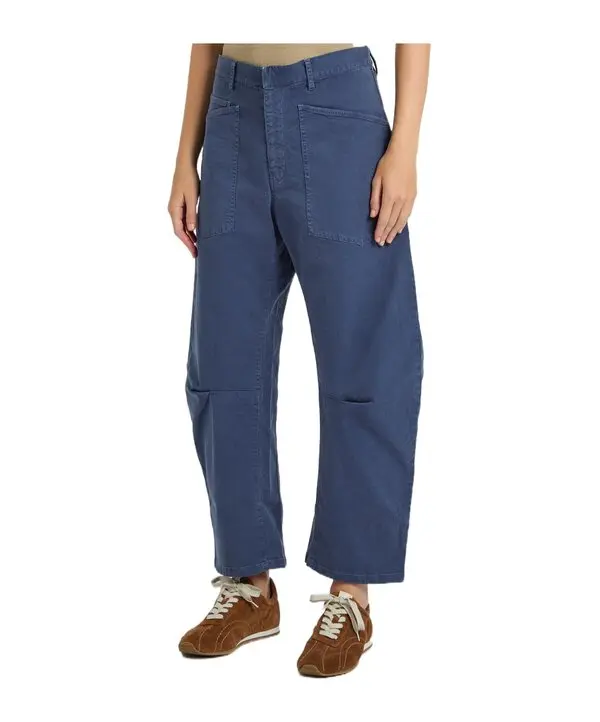 NILI LOTAN Barrel-leg Stretch-cotton Trousers