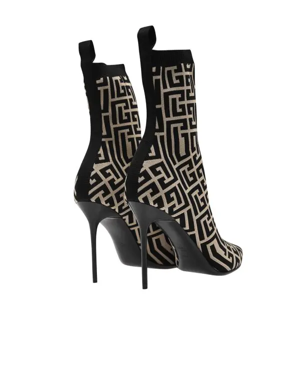 Balmain Logo High-heeled Sock Boots