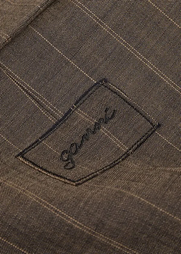 GANNI Pinstriped Double-breasted Wool Blazer
