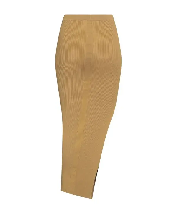 Rick Owens Solid Color Knit Midi Skirt
