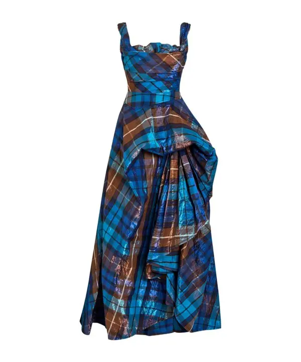 VIVIENNE WESTWOOD Minimal Plaid Maxi Dress - Blue