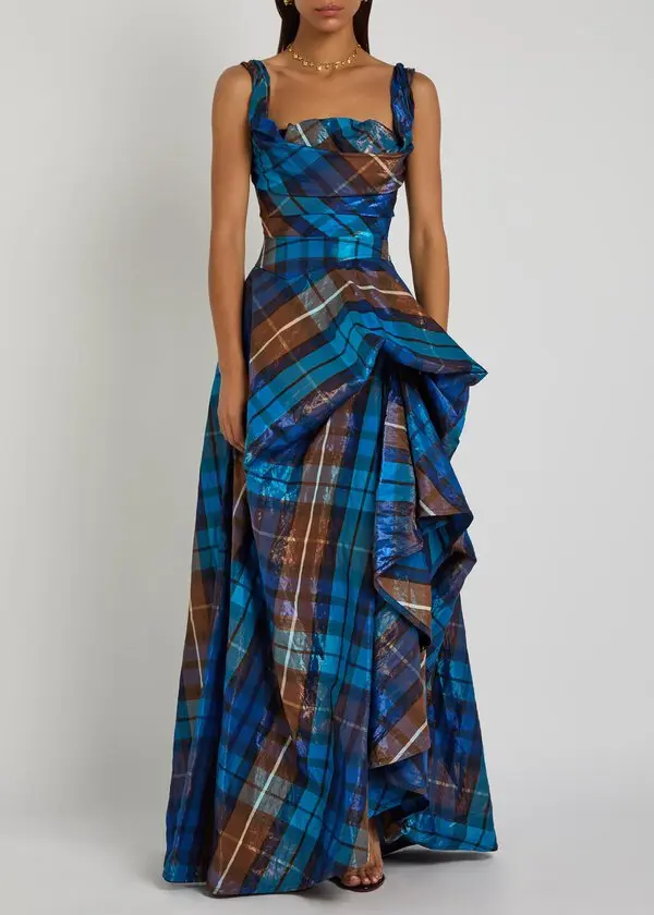 VIVIENNE WESTWOOD Minimal Plaid Maxi Dress