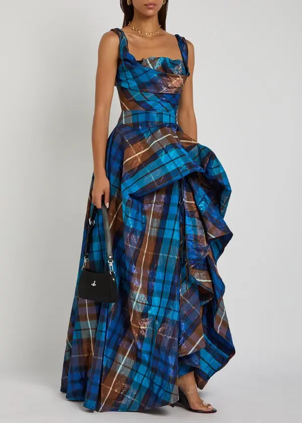 VIVIENNE WESTWOOD Minimal Plaid Maxi Dress