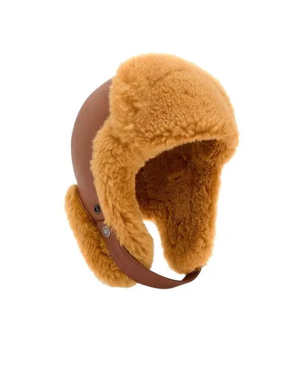 Acne Studios Trapper Hat With Shearling Trim - Brown