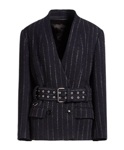 Isabel Marant Étoile Striped Belted Double-breasted Coat