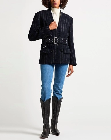 Isabel Marant Étoile Striped Belted Double-breasted Coat
