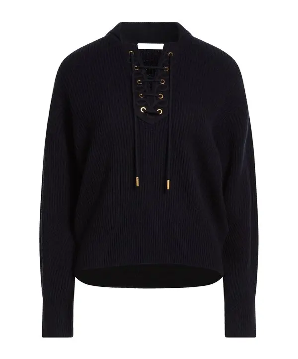Max Mara Solid Color Ribbed Long-sleeve Top