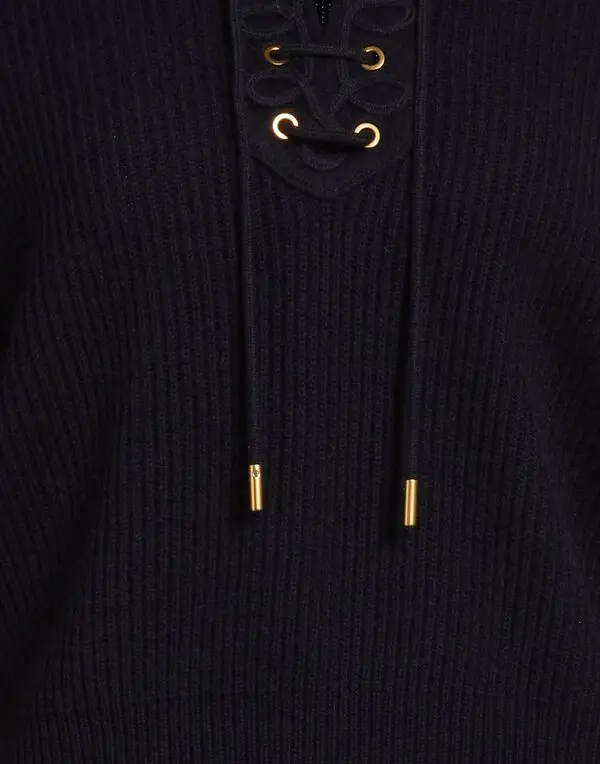 Max Mara Solid Color Ribbed Long-sleeve Top
