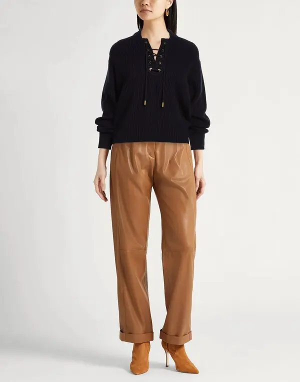 Max Mara Solid Color Ribbed Long-sleeve Top