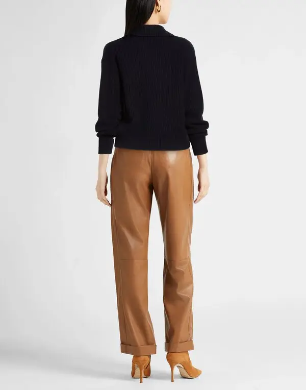 Max Mara Solid Color Ribbed Long-sleeve Top
