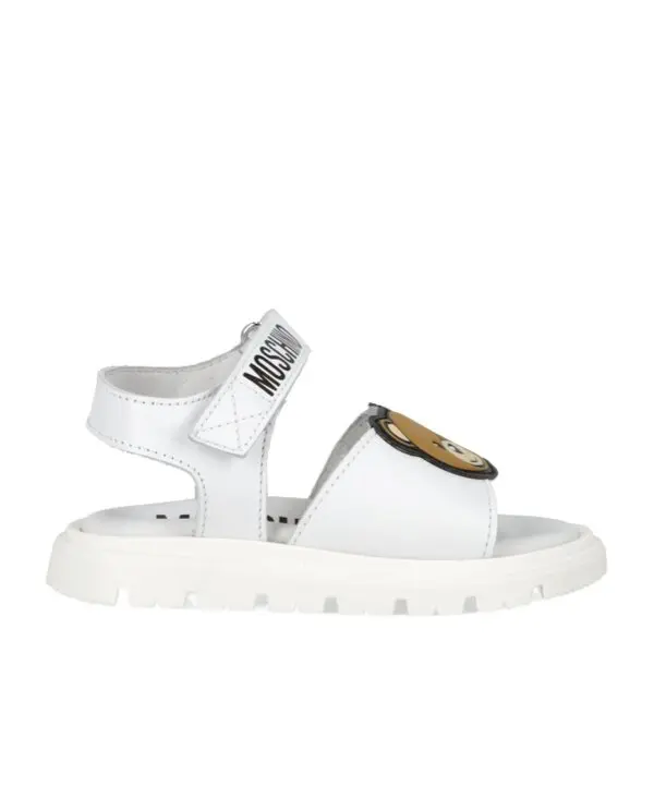 Moschino Round Toe Sandals With Bear Embellishment