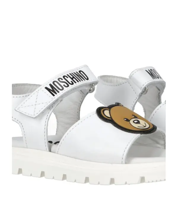 Moschino Round Toe Sandals With Bear Embellishment