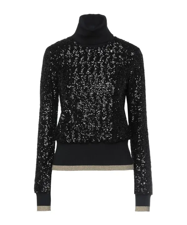 Dolce & Gabbana Sequin Embellished Turtleneck Knit Sweater
