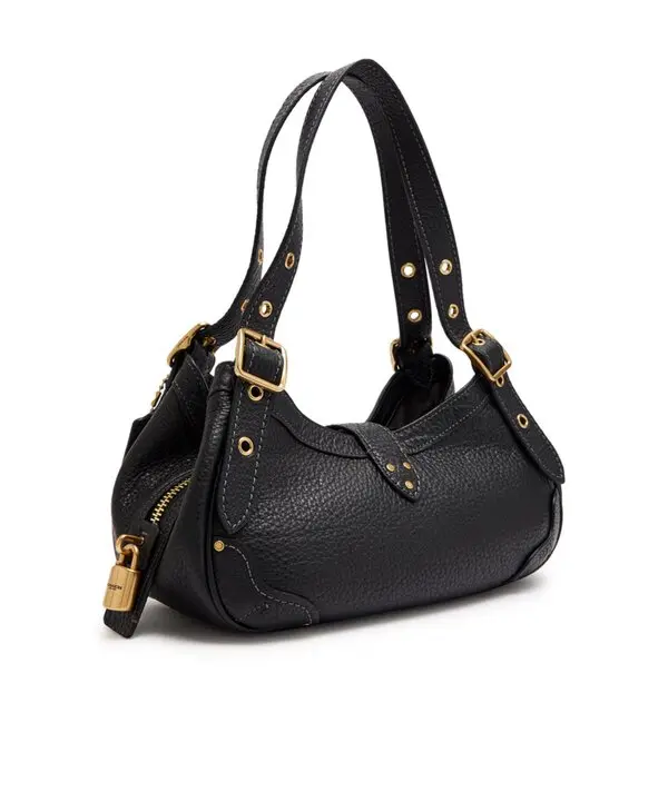 COACH Grained Leather Shoulder Bag