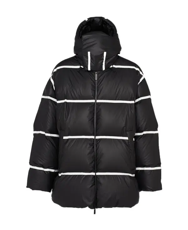 Prada Light Technical Fabric Down Jacket With Striped Trim