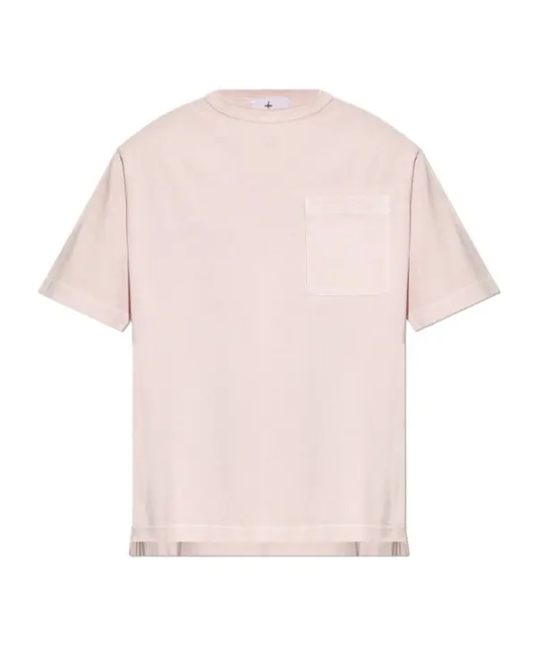 Stone Island Logo Printed Crewneck T-shirt