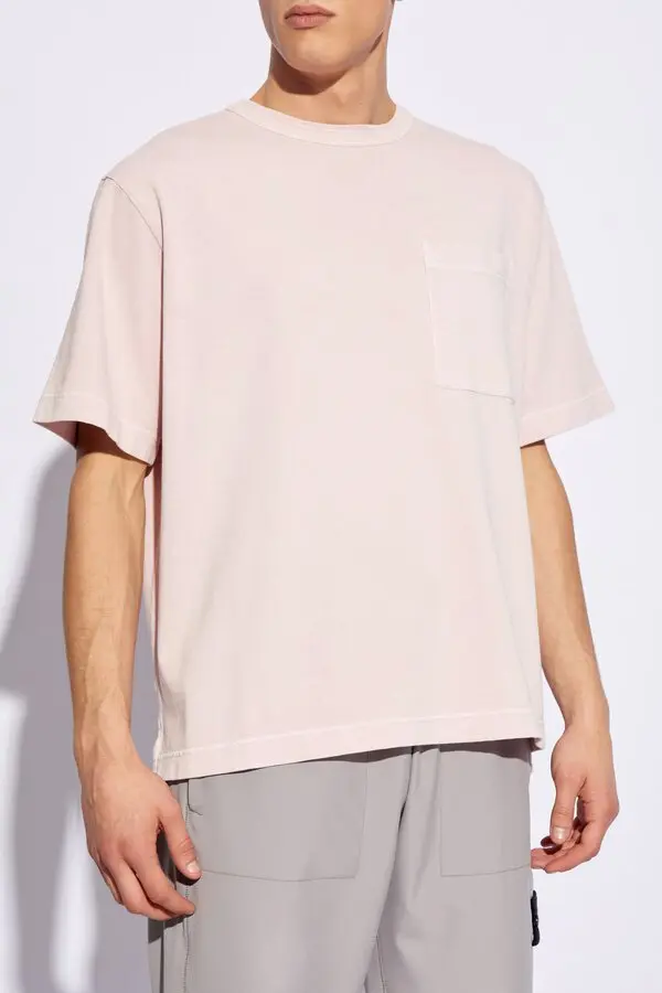 Stone Island Logo Printed Crewneck T-shirt