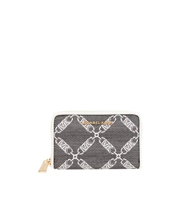 Michael Kors Monogram Pattern Zipped Wallet - Gray