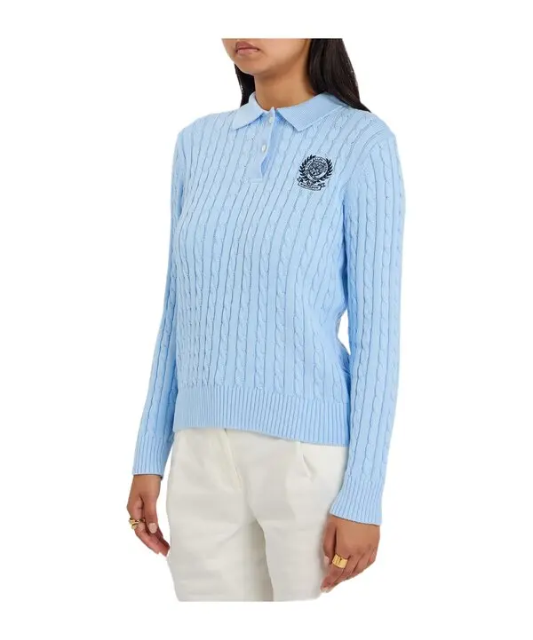 Polo Ralph Lauren Cable Knit Cotton Polo Jumper