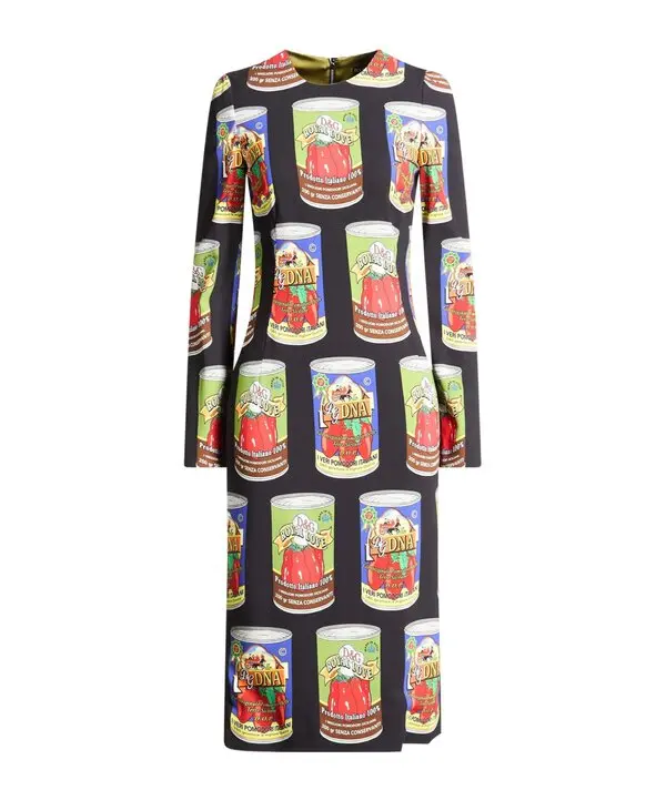Dolce & Gabbana Fitted Printed Crepe Dress