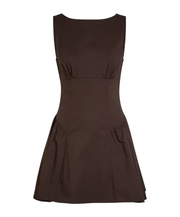 Staud Gwen Stretch-cotton Poplin Mini Dress