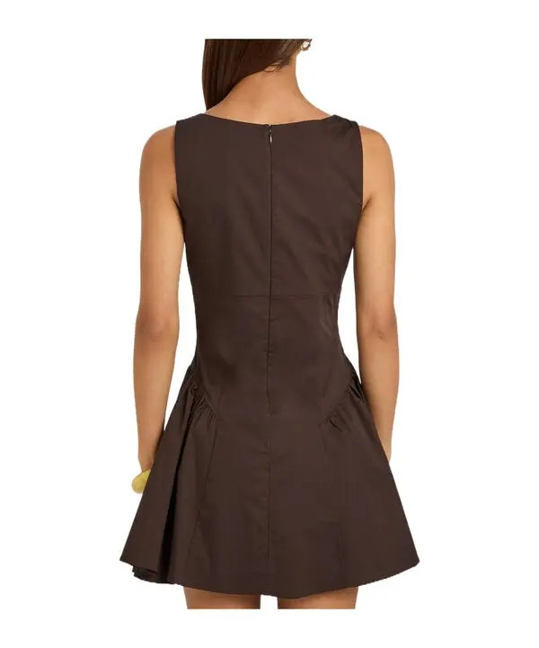 Staud Gwen Stretch-cotton Poplin Mini Dress