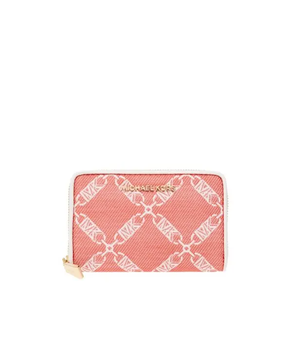 Michael Kors Monogram Pattern Zipped Wallet - Pink