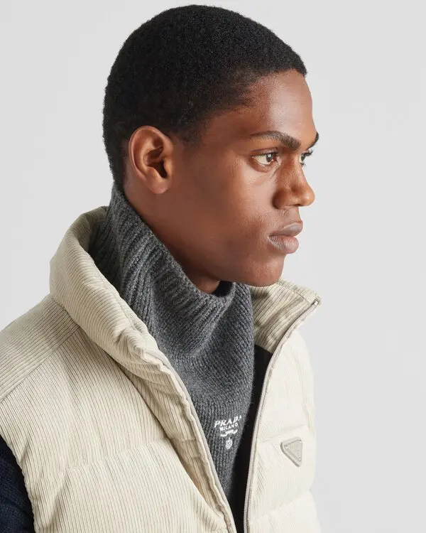 Prada Logo-embroidered Ribbed Neck Warmer