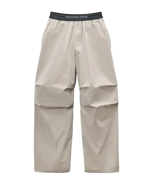 Alexander Wang Logo Waistband Mid-waisted Pants - Stone Color