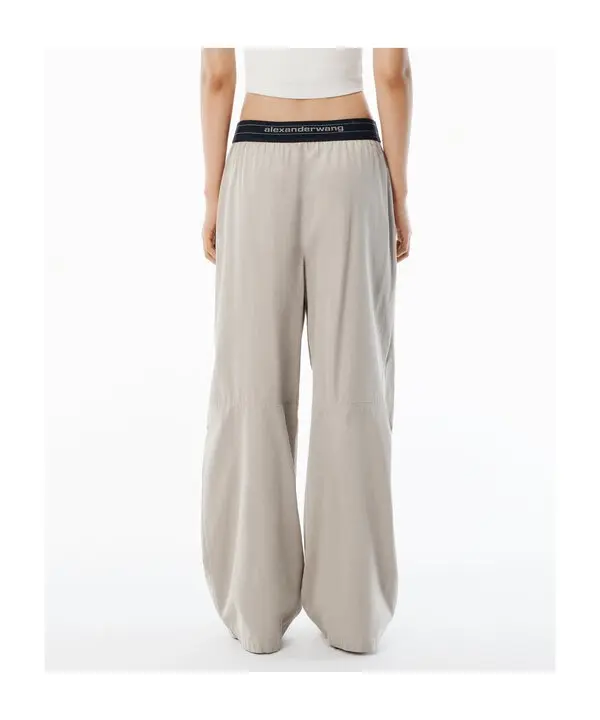 Alexander Wang Logo Waistband Mid-waisted Pants - Stone Color