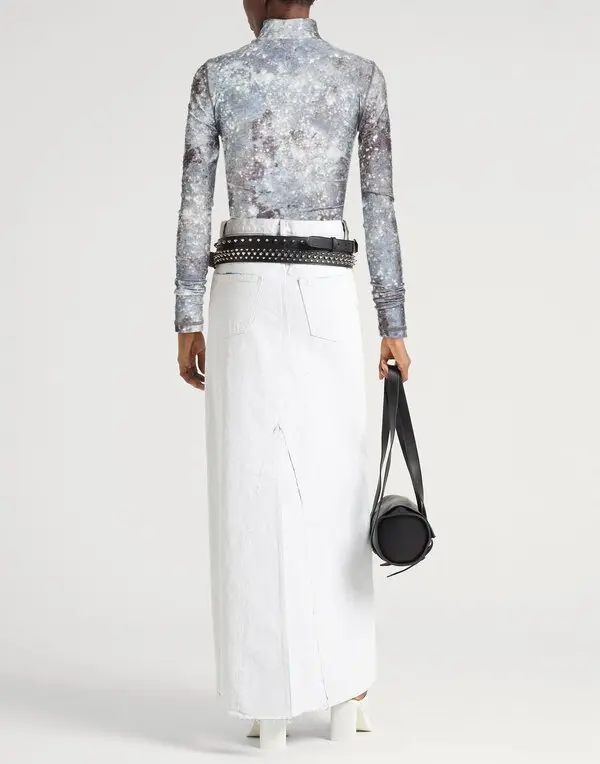 DIESEL® Long Sleeve Mock Neck T-shirt With Crystal Embellishments