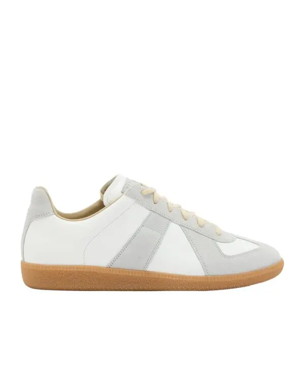 MAISON MARGIELA Replica Panelled Leather Sneakers - White