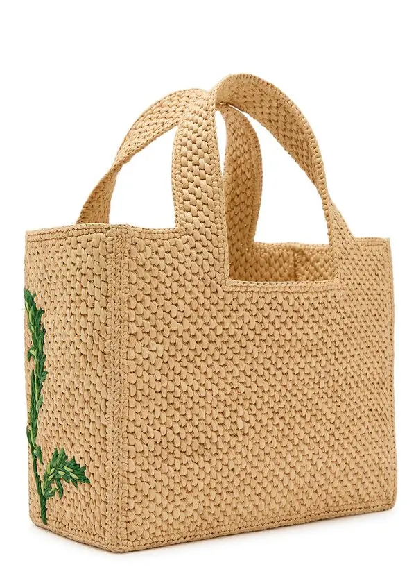 Loewe X Paula's Ibiza Embroidered Raffia Tote Bag