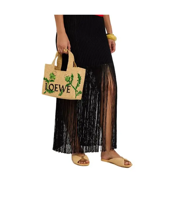Loewe X Paula's Ibiza Embroidered Raffia Tote Bag