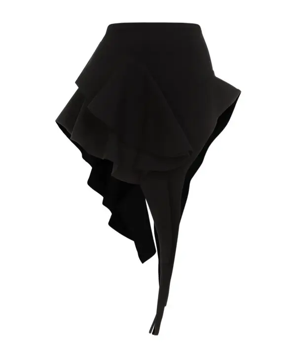 MUGLER Asymmetrical Knitted Mini Skirt