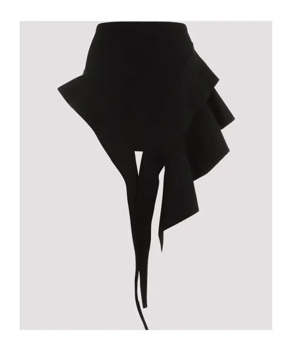 MUGLER Asymmetrical Knitted Mini Skirt