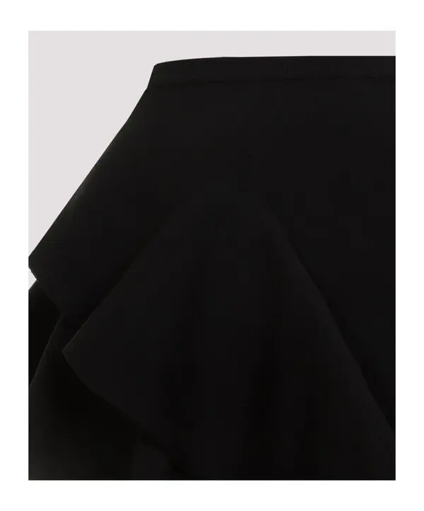 MUGLER Asymmetrical Knitted Mini Skirt