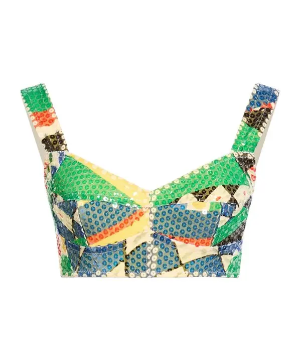 Dolce & Gabbana Sleeveless Sequin Crop Top