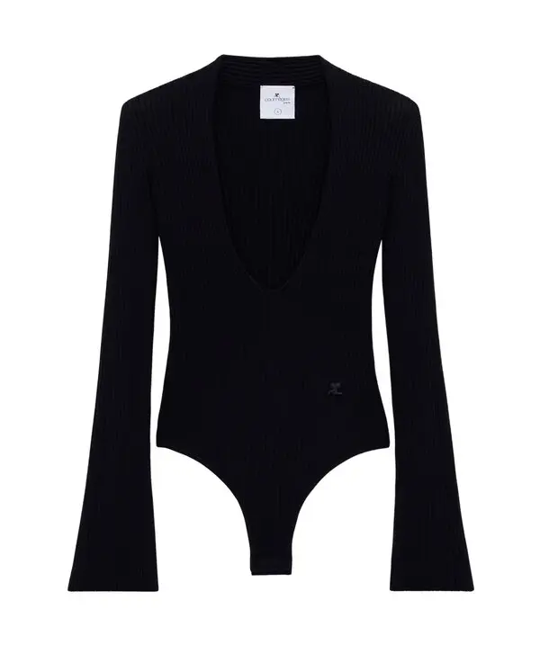 COURREGES Ribbed-knit Bodysuit