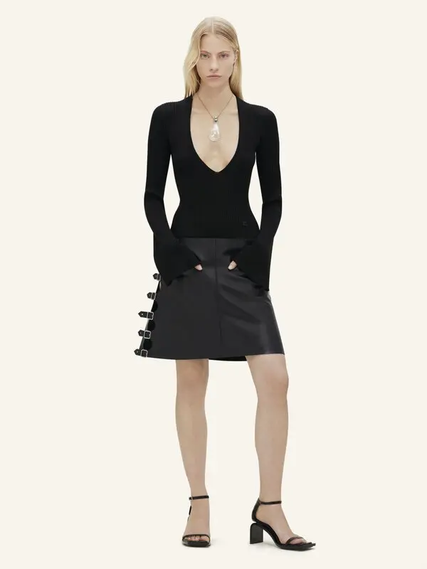 COURREGES Ribbed-knit Bodysuit