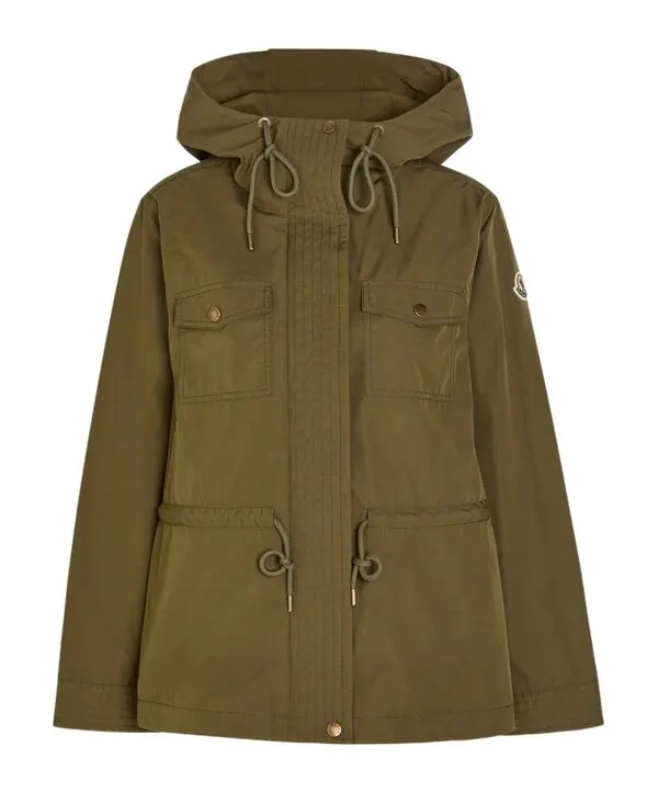 Moncler Waxed Poplin Parka Jacket