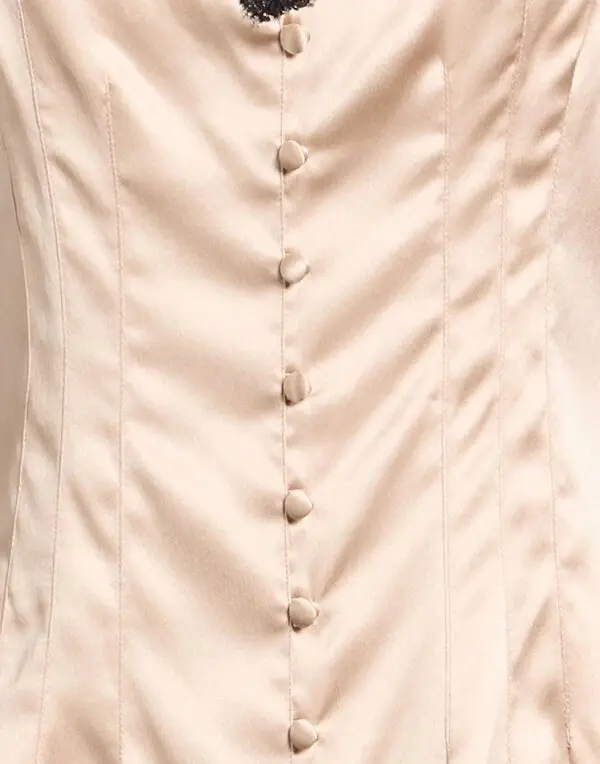 Dolce & Gabbana Satin Lace Short Sleeve Top