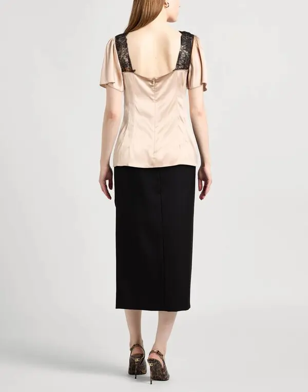 Dolce & Gabbana Satin Lace Short Sleeve Top