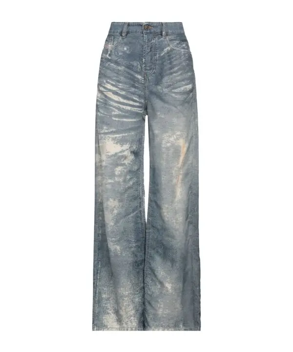 DIESEL® Wide-leg Jeans With Two-tone Denim And Zip Fastening - Gray