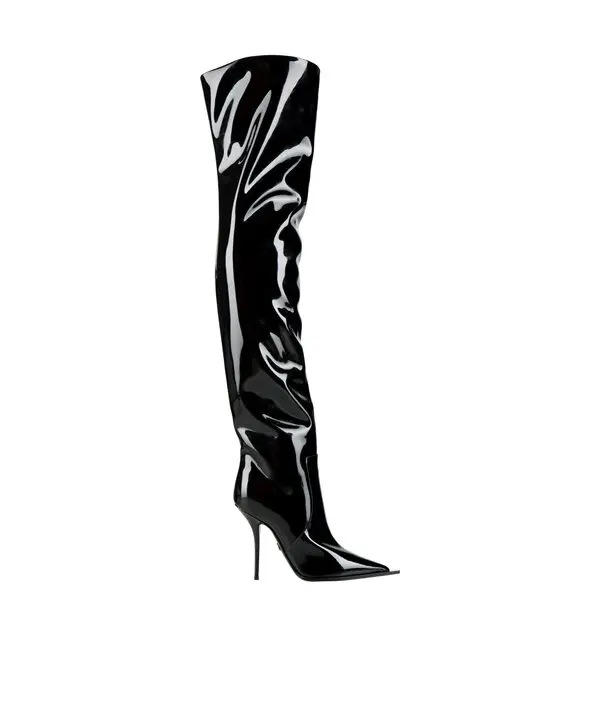 Dolce & Gabbana Over-the-knee Patent Leather High Heel Boots